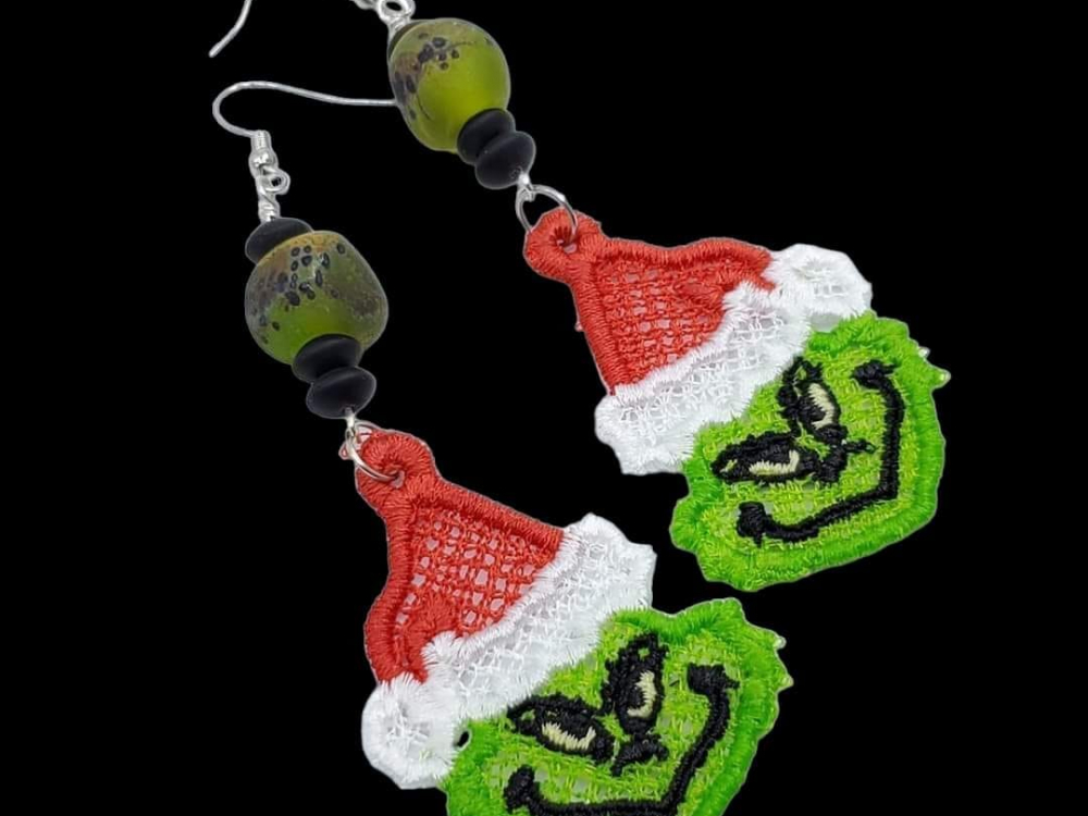 Grinch Earrings Holiday Jewelry | JoyAni Designs